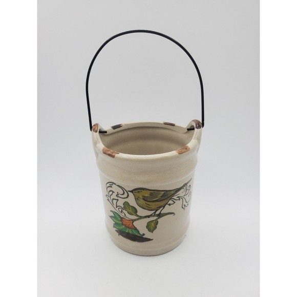 Unmarked | Accents | Mini Ceramic Bucket Basket Planter Beautiful Brown ...